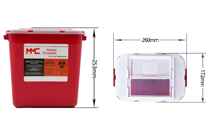 Biohazard Needle and Syringe Disposal 7.6L 2gallon Sliding Lid Sharps ...